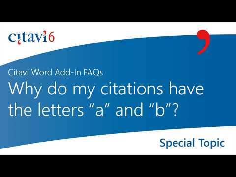Citavi 6 Word Add-in: Why do my citations have the letters "a" and "b"? (4.4)