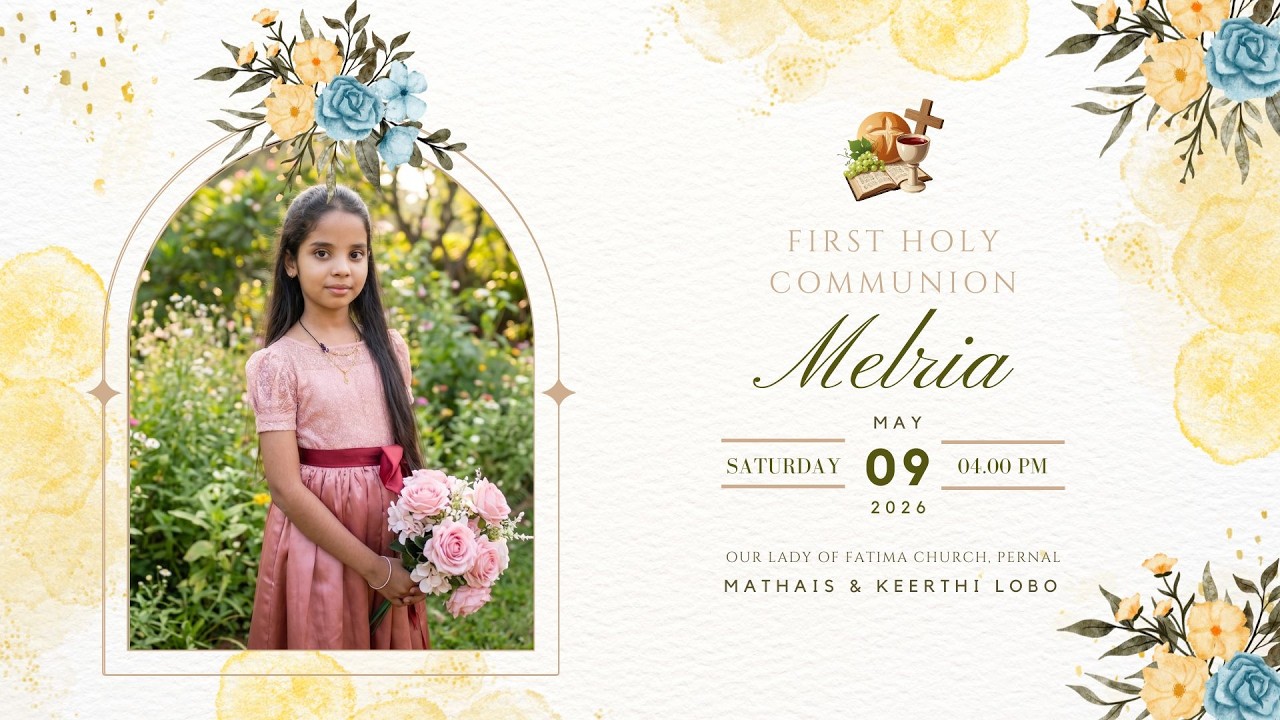 First Holy Communion of Melria | Live Stream | 09 May 2026 | 04:00PM - Shirva