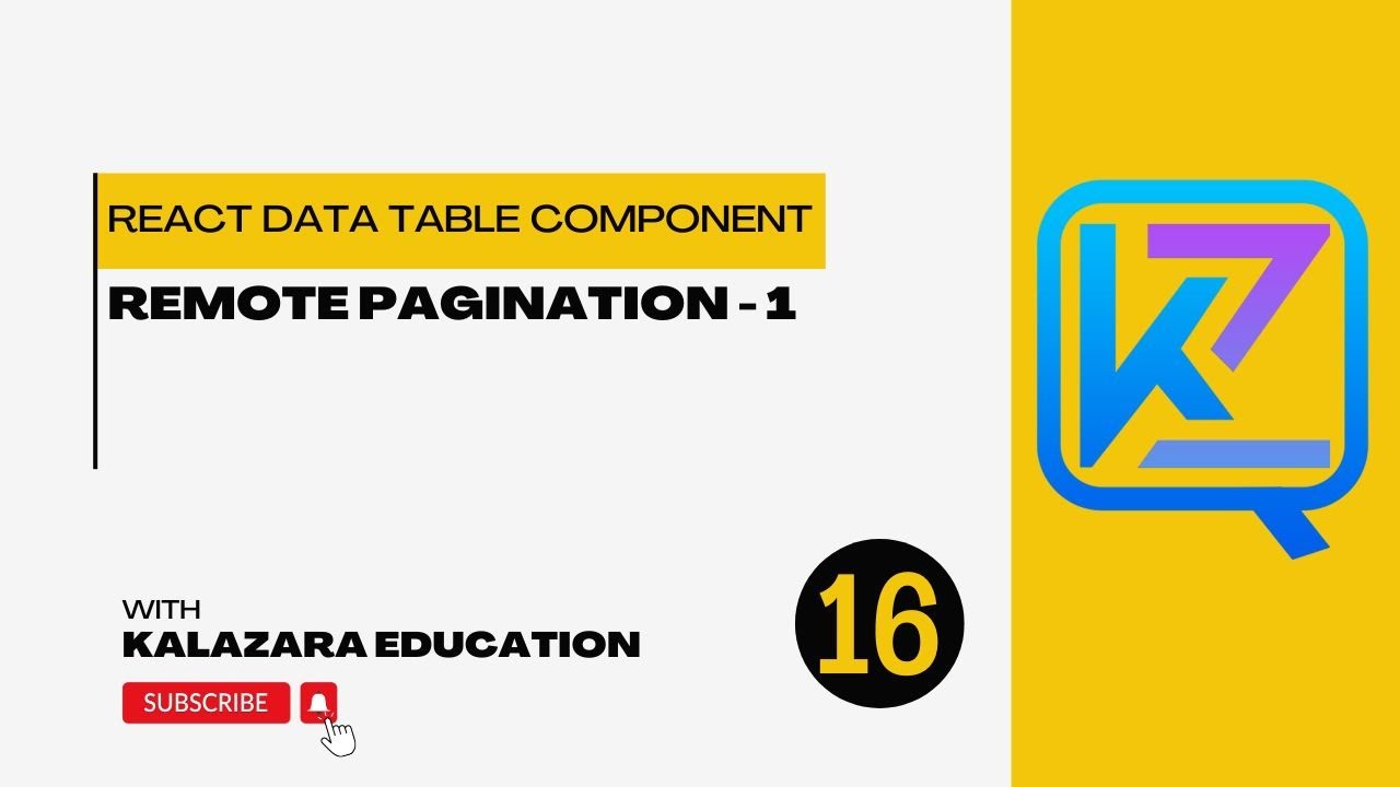 React Data Table Tutorial - 16 - Remote Pagination Part 1