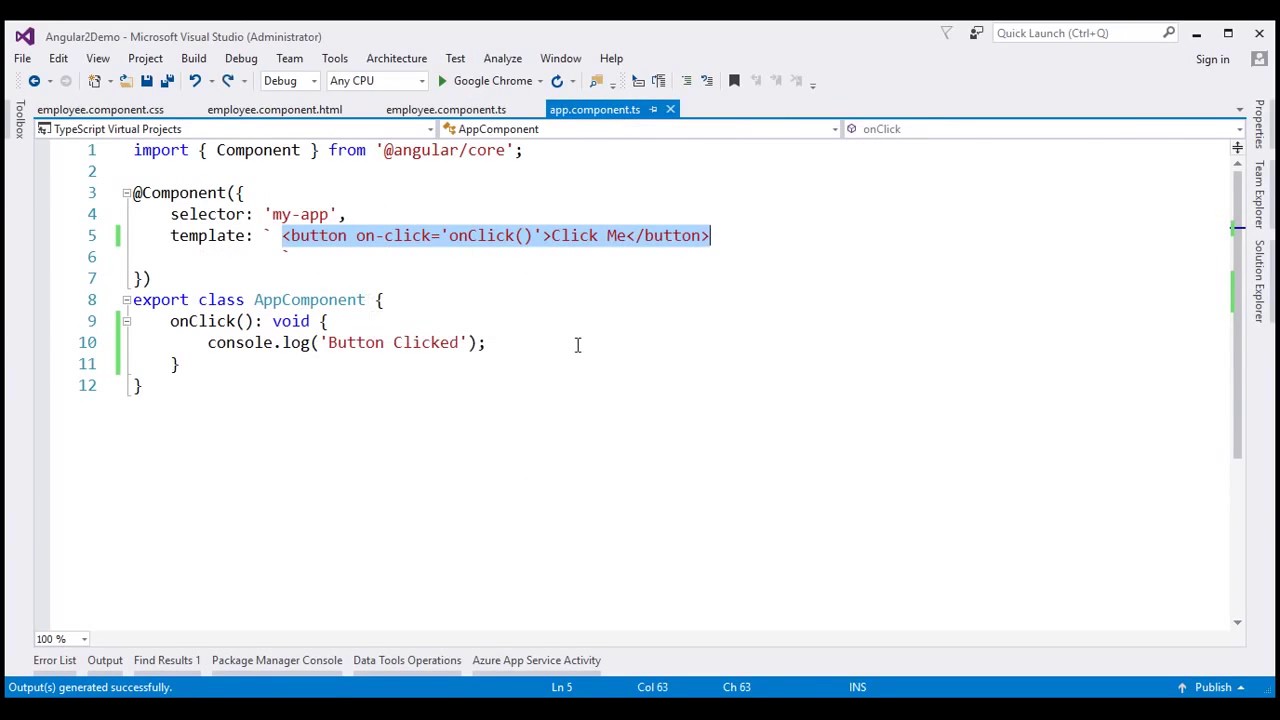 Angular2 Event Binding