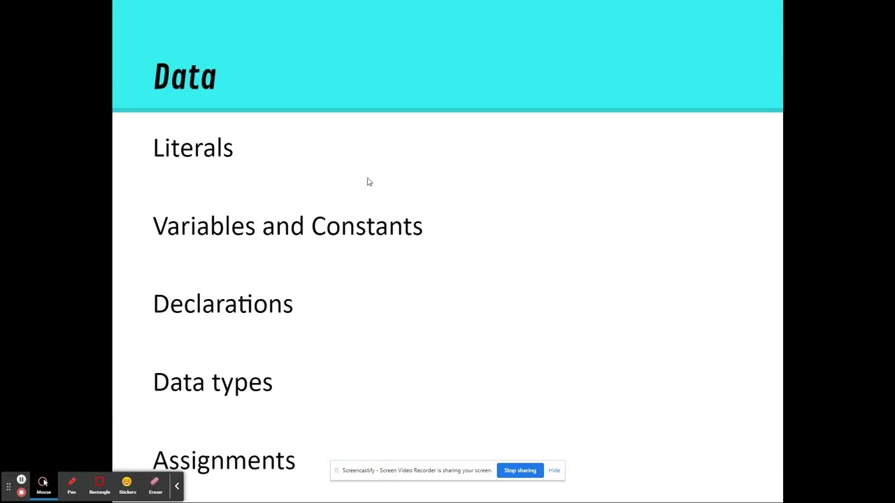 9618 Pseudocode to Python: 01. Literals, Constants, Assignment, Declaration, Data Types