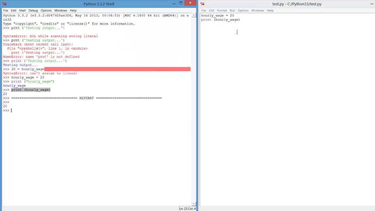 Programming example: Basic output with Python 3.x