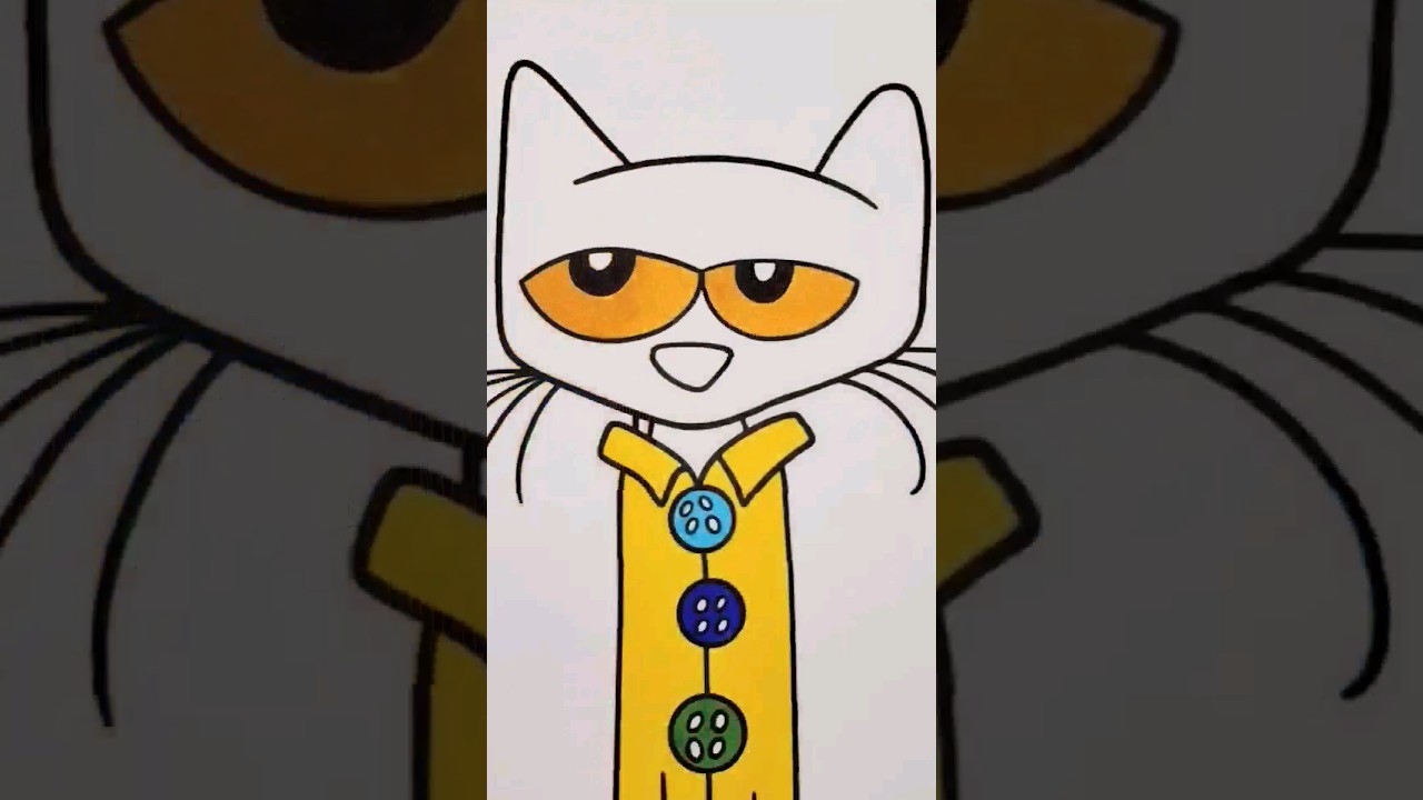 PETE THE CAT Coloring Easy #kidscoloring #petethecat #coloring #coloringbook - Color In Markers