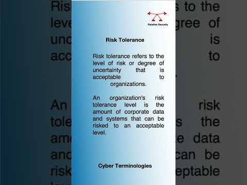 CyberSecurity Definitions | Risk Tolerance