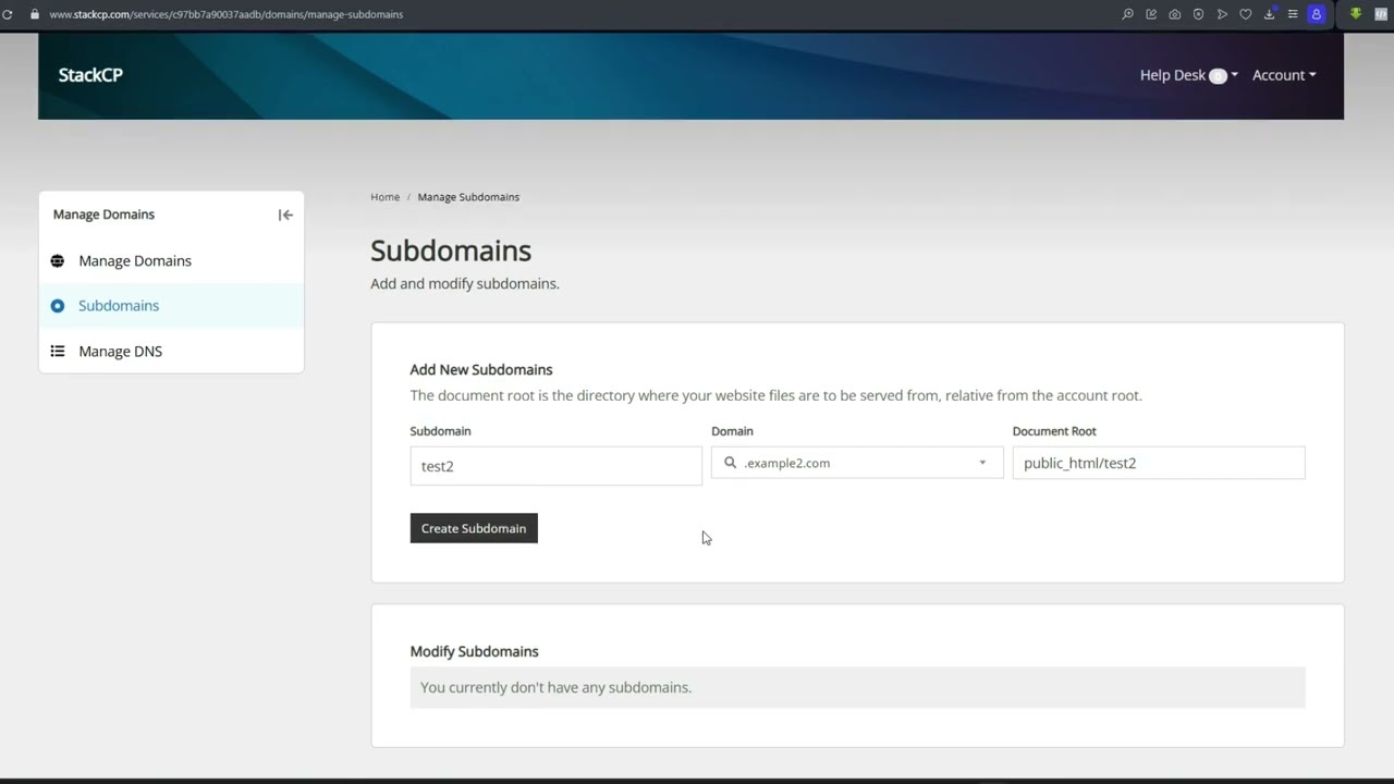 How to create Sub Domain on stackcp | Sub domain process on stackcp