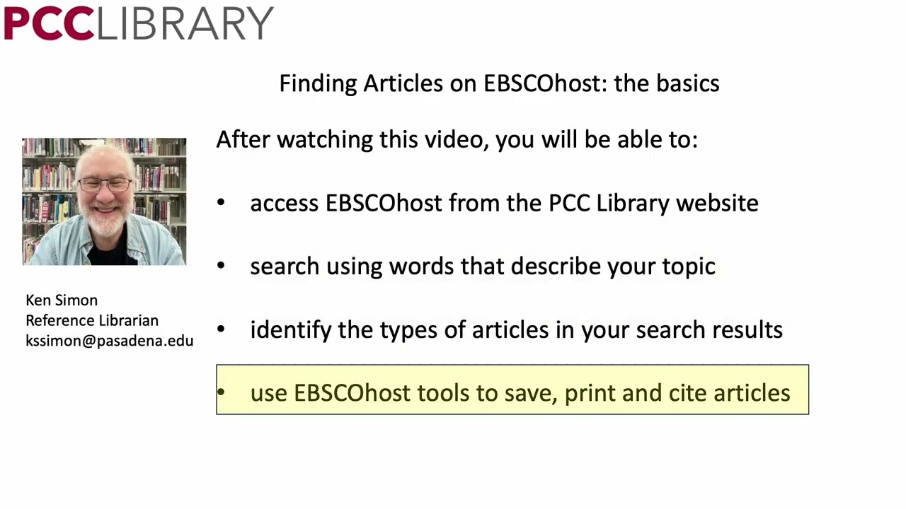 EBSCOhost: Getting Started