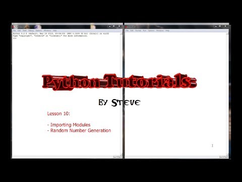 Python Tutorial v3.2.5 Lesson 10 - Random Number Generation and Importing Modules