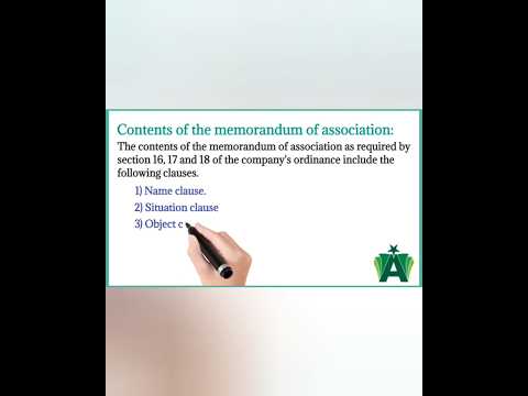 Contents of memorandum of association #shortvideo