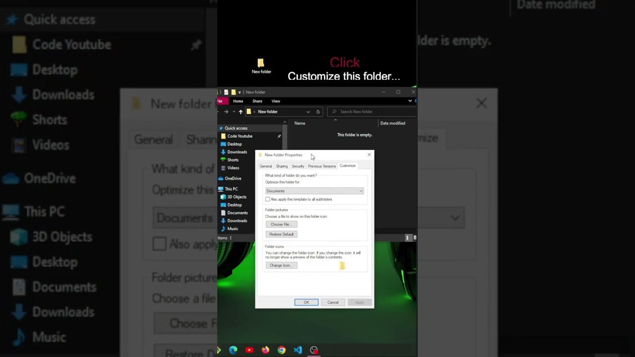 How to Change Folder Icon {like tree} #short #youtubeshorts