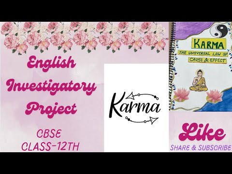 English Investigatory Project| KARMA🍃| CBSE | Class-12th| Aesthetic Ideas 💡