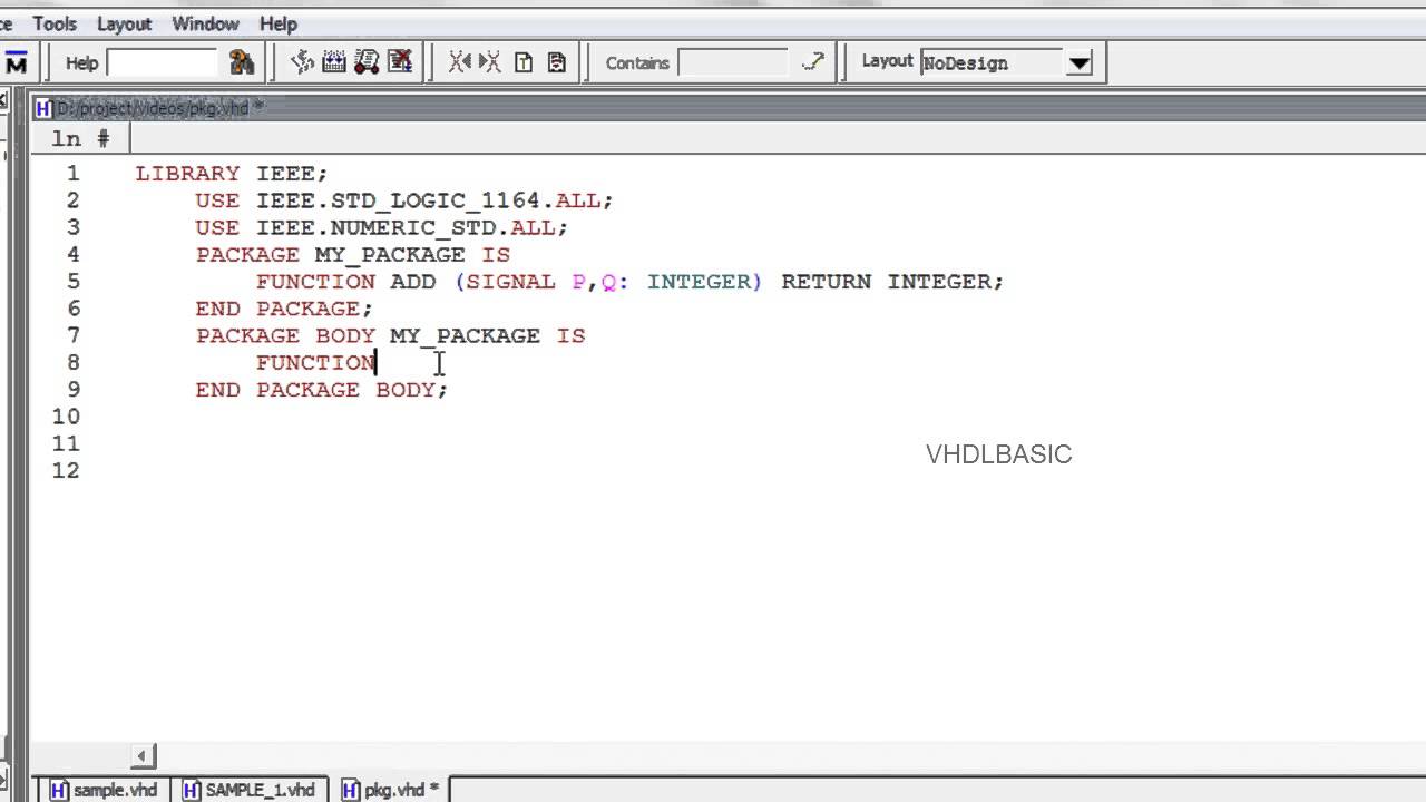 VHDL BASIC Tutorial - FUNCTION