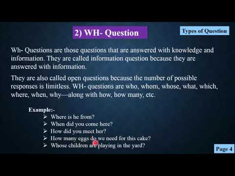 definition and types of Question (Intercom One, Lecture 02)