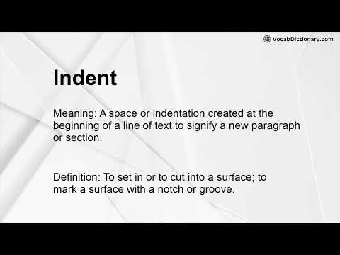 Indent Meaning