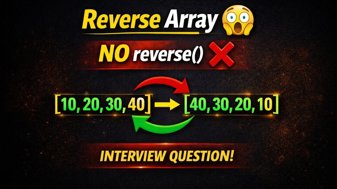 Day-6:JS interview Problem Reverse an Array in JavaScript 🔁 | Interview Question #interview