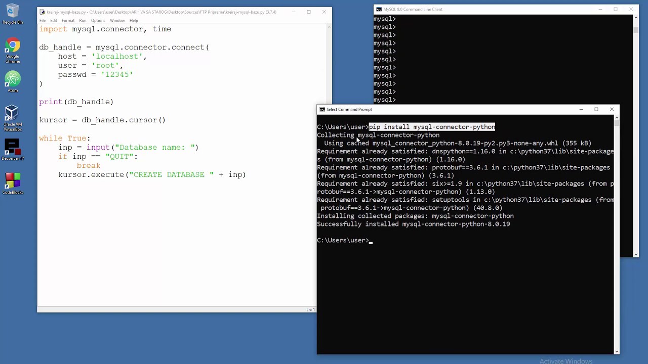 Bulk MySQL Database Creation - While Loop - Using Keyboard