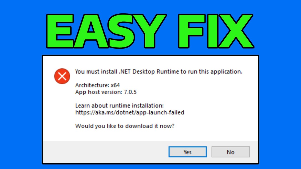 How To Fix You Must Install .NET Desktop Runtime To Run This Application Error in Windows
