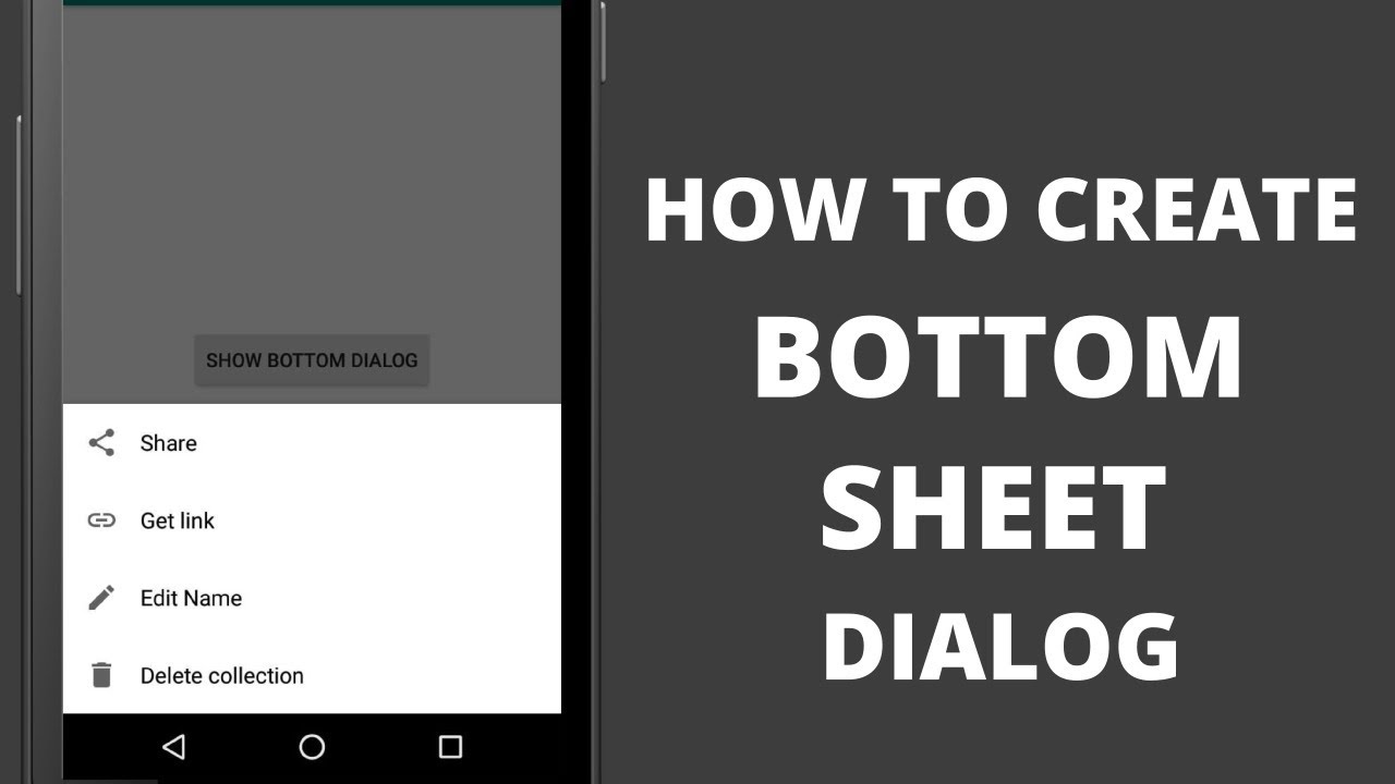 Android Tutorial - How to Create Bottom Sheet Dialog