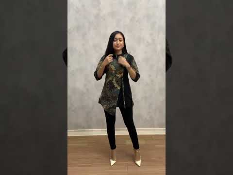 blouse batik godong sogan kombinasi seragam kantor atasan batik modern batik ori arta batik super