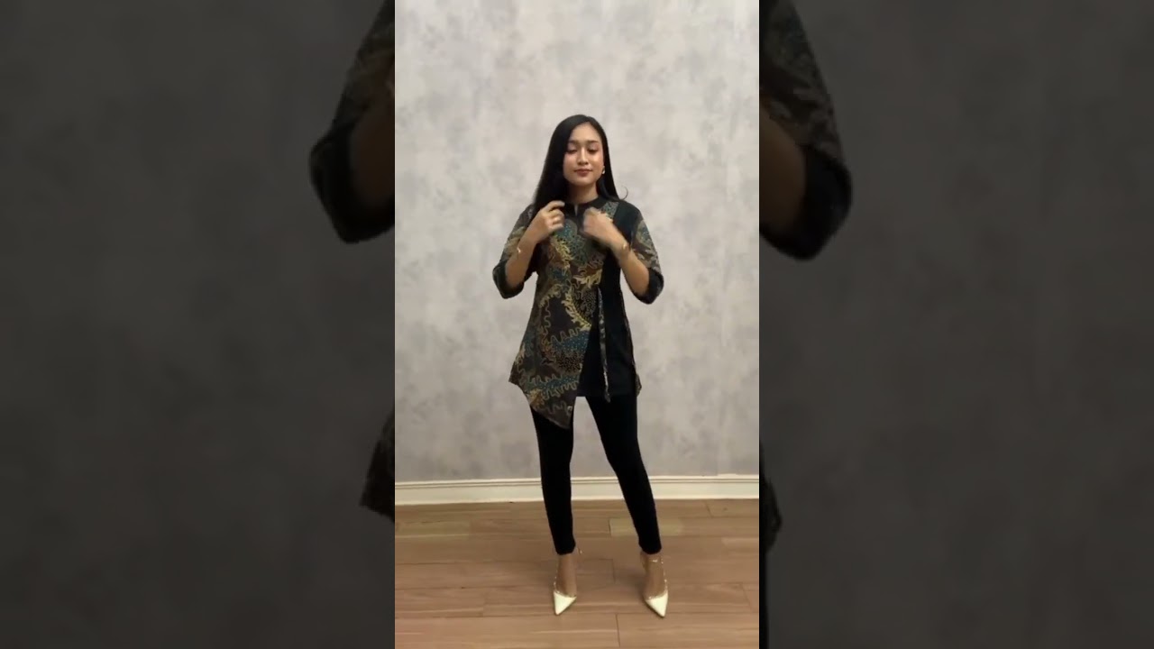blouse batik godong sogan kombinasi seragam kantor atasan batik modern batik ori arta batik super