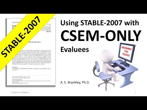 Using STABLE-2007 with CSEM-Only Evaluees