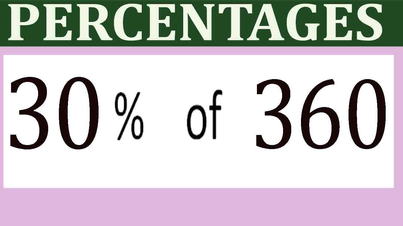 Percentages     30      Percentage(%)    of    360