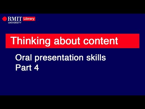 Oral presentations: Thinking about the content