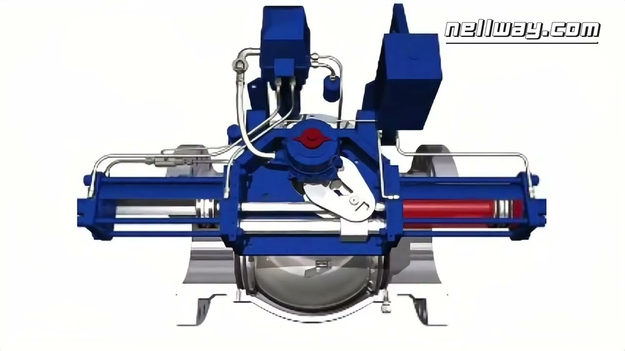 Double acting pneumatic butterfly valve