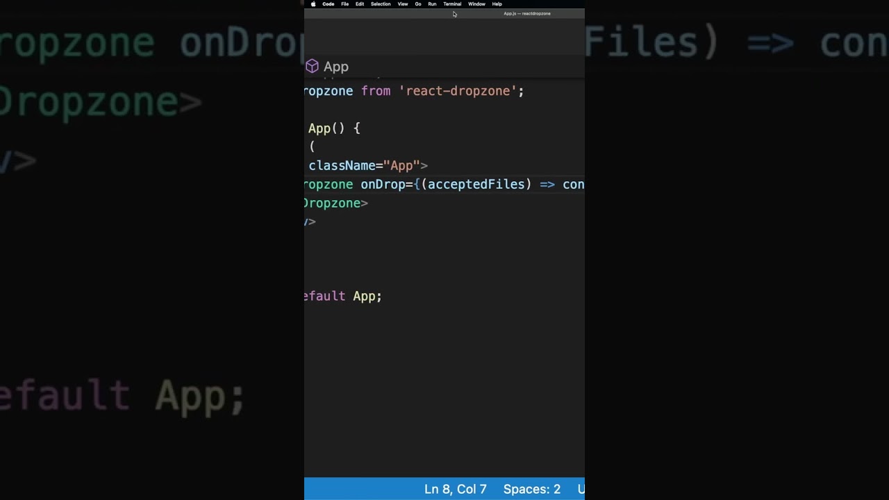 Quickly Setup  React Dropzone in 60 Seconds | #shorts #reactjs
