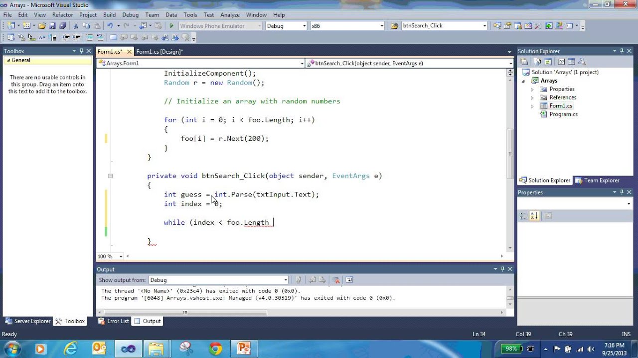 Searching Unsorted Array