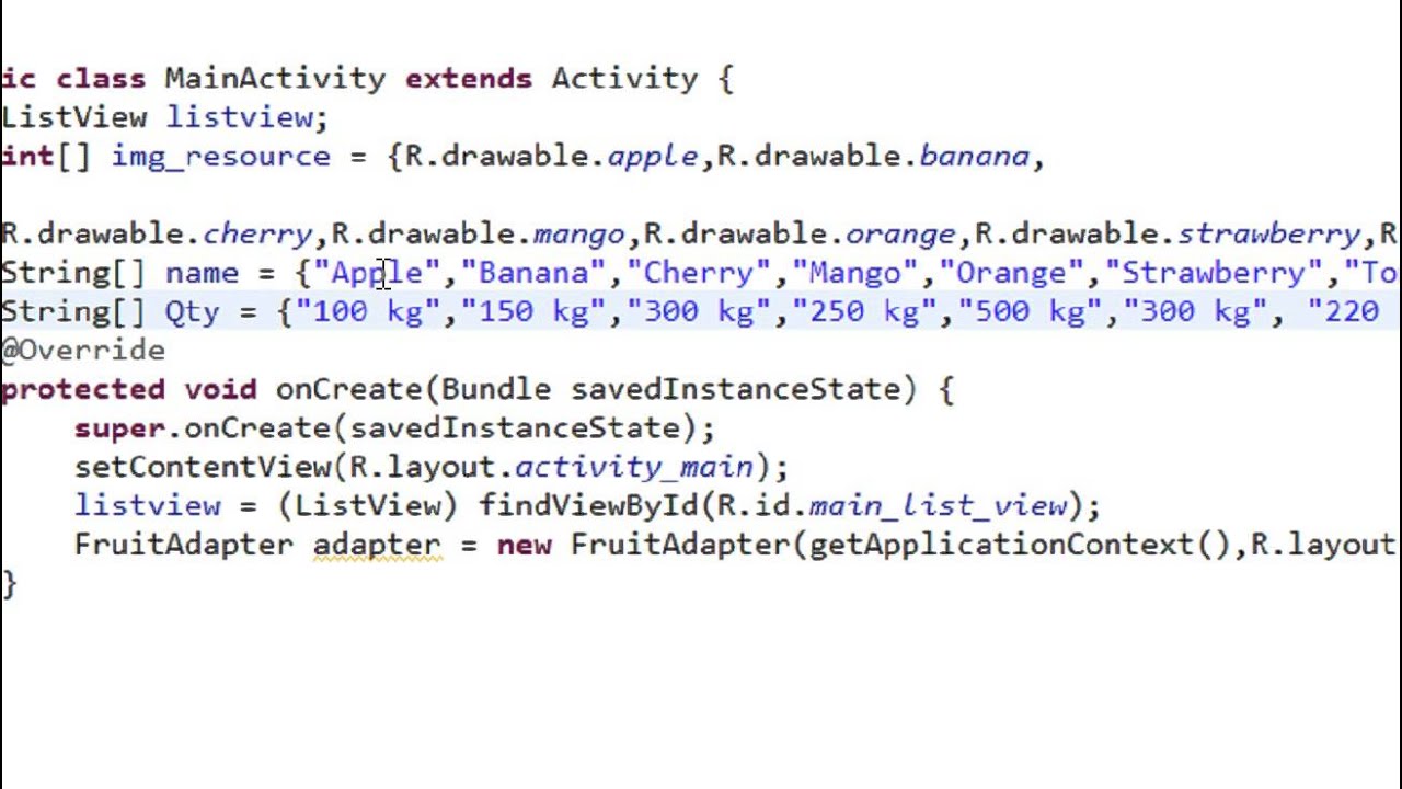Android tutorial for beginners - 97 - ListView with Custom Layout