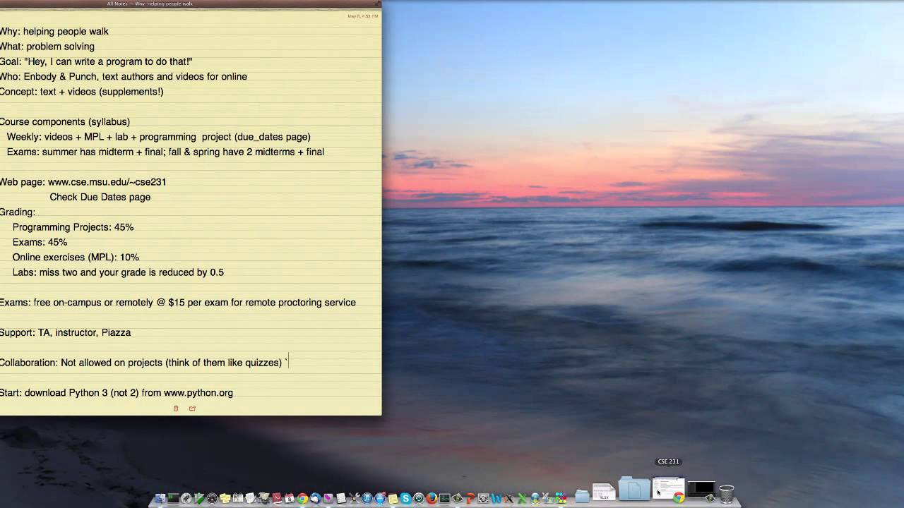 Introduction to CSE 231 Onine