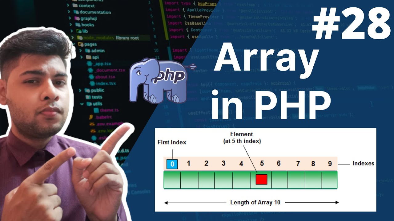 Array in php | Indexed array in php | php tutorial for beginners full - 28 | php full course #array
