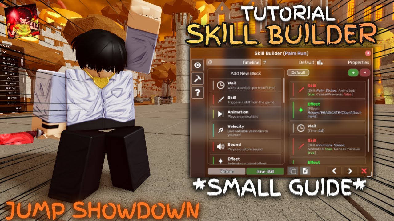 SKILL BUILDER SMALL GUIDE TUTORIAL (Jump Showdown) Roblox