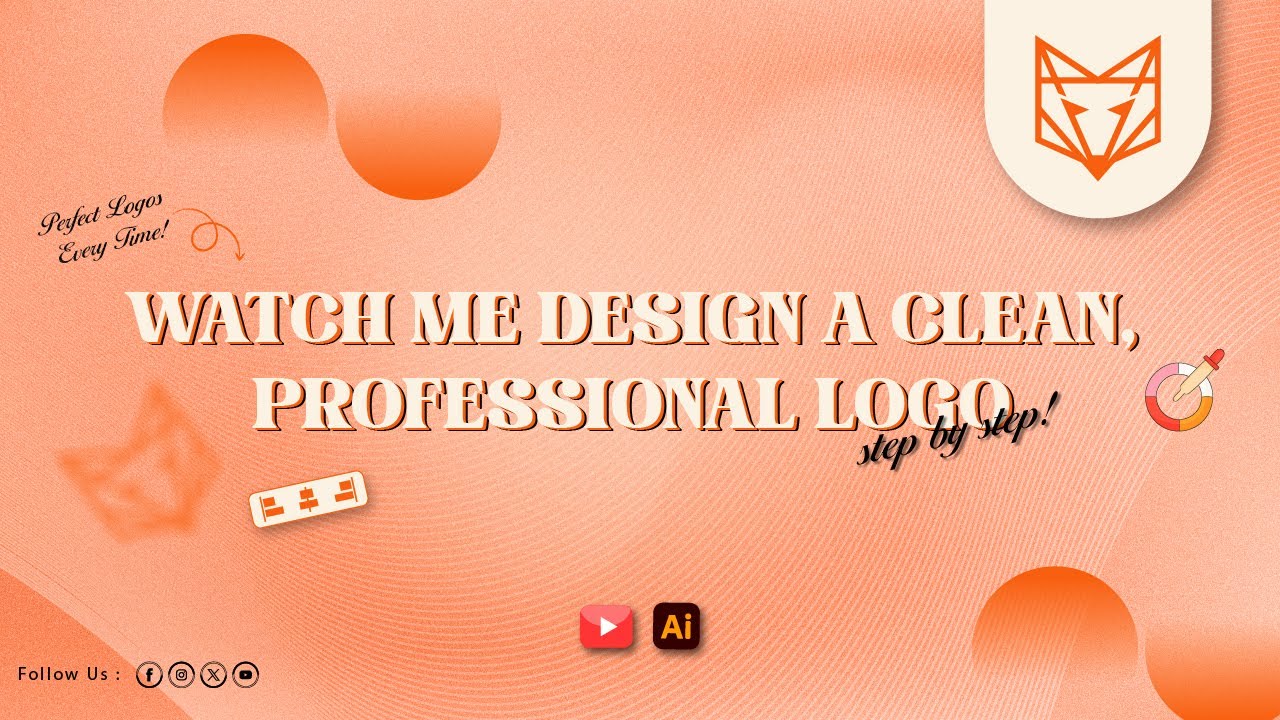 Modern Fox Logo Design Tutorial in Adobe Illustrator | Tech & Startup Branding | Making Process