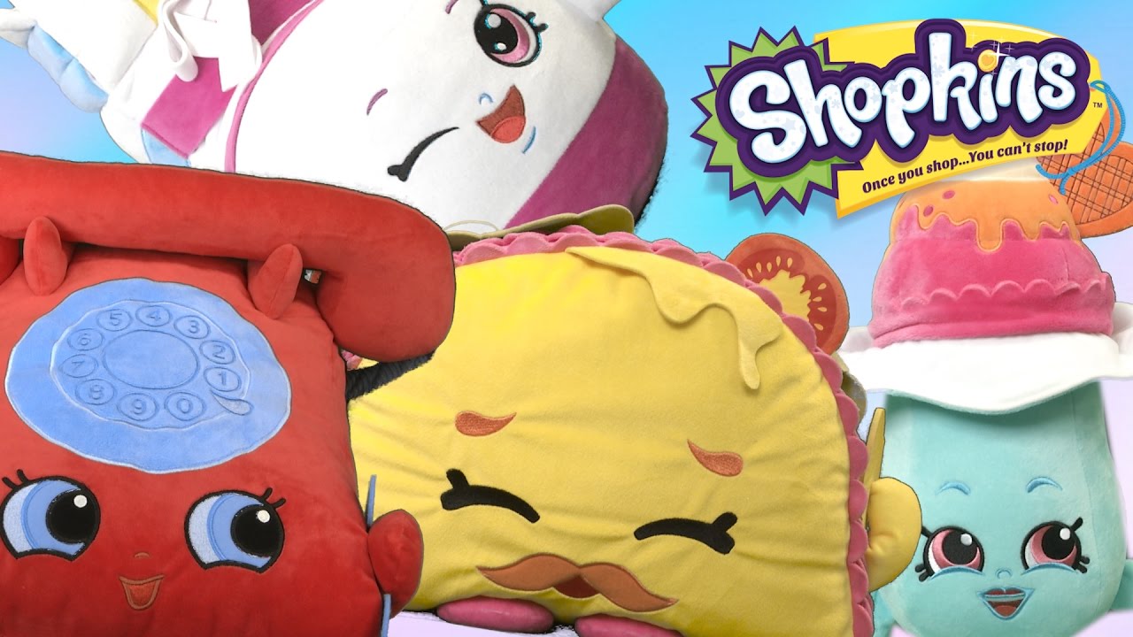 Shopkins Sneaky Wedge, Suzie Sundae,  Taco Terrie & Chatter  Jumbo Plush form Just Play