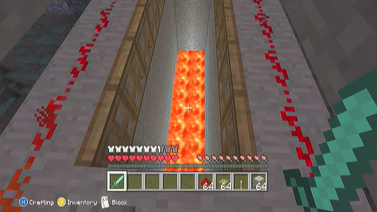 Minecraft Redstone Creation Tutorials 1 - Trapdoor Drawbridge