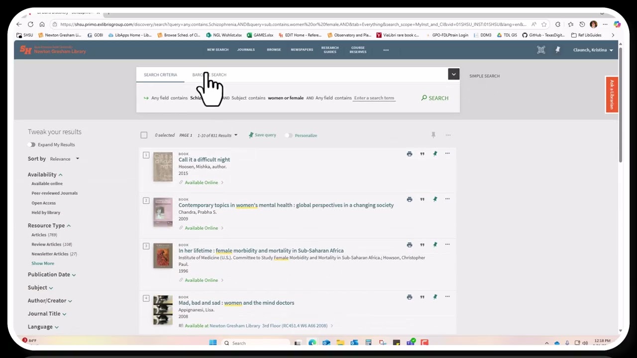 Search Tools in Quick Search