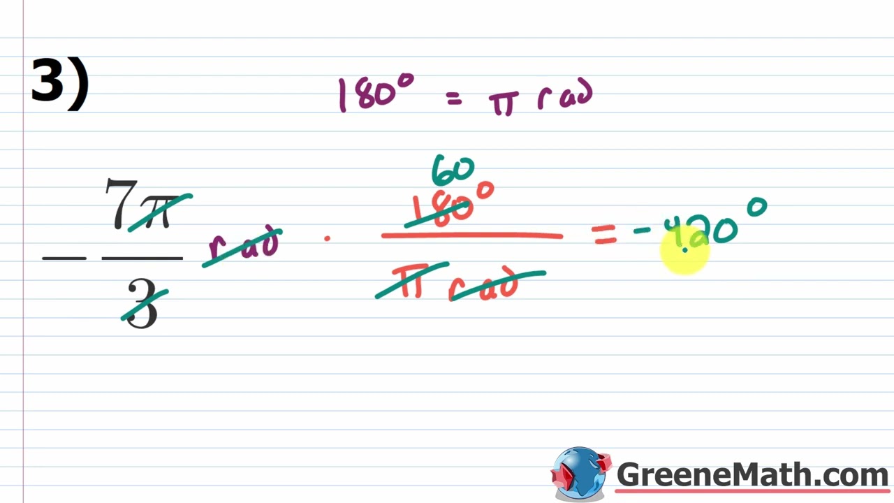 Converting Between Radians and Degrees Practice Test Full Solutions