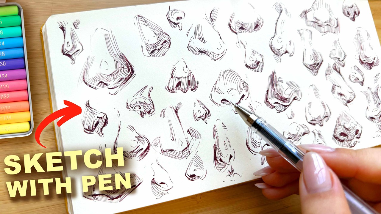 Sketching Different Nose Shapes! Draw & Repeat