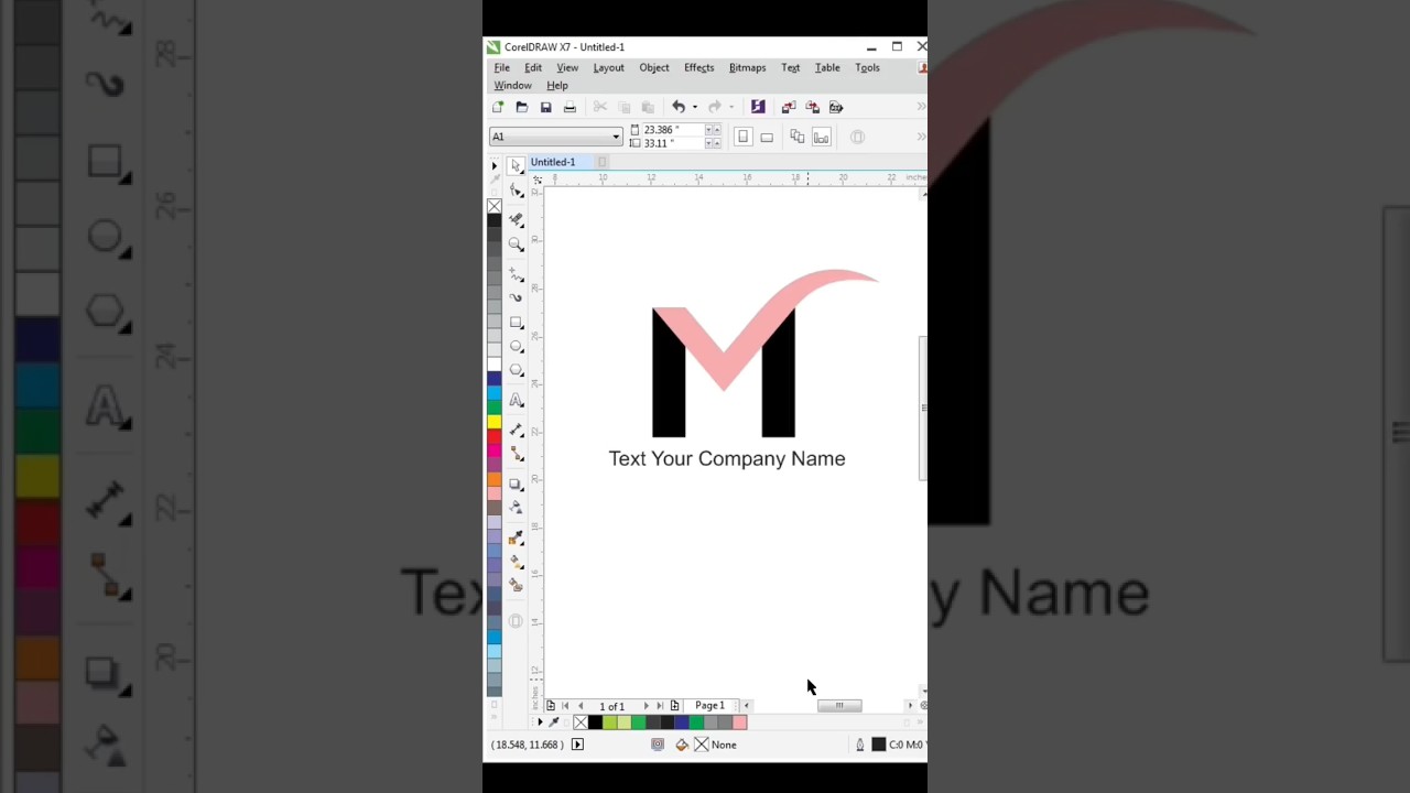 M logo design in coreldraw #coreldraw #vector #reels #mlogo