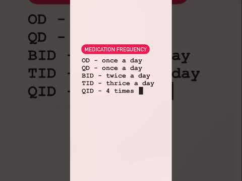 What are the abbreviations for medication frequency? #pharmacotherapy #pharmacy #medicalterminology