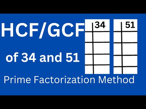 HCF of 34 and 51 by Prime Factorization Method