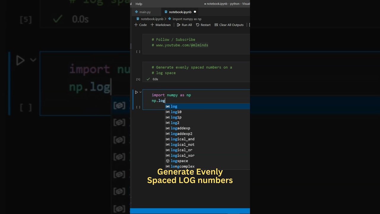 Easily Generate Log Numbers #numpy #python #coding #programming
