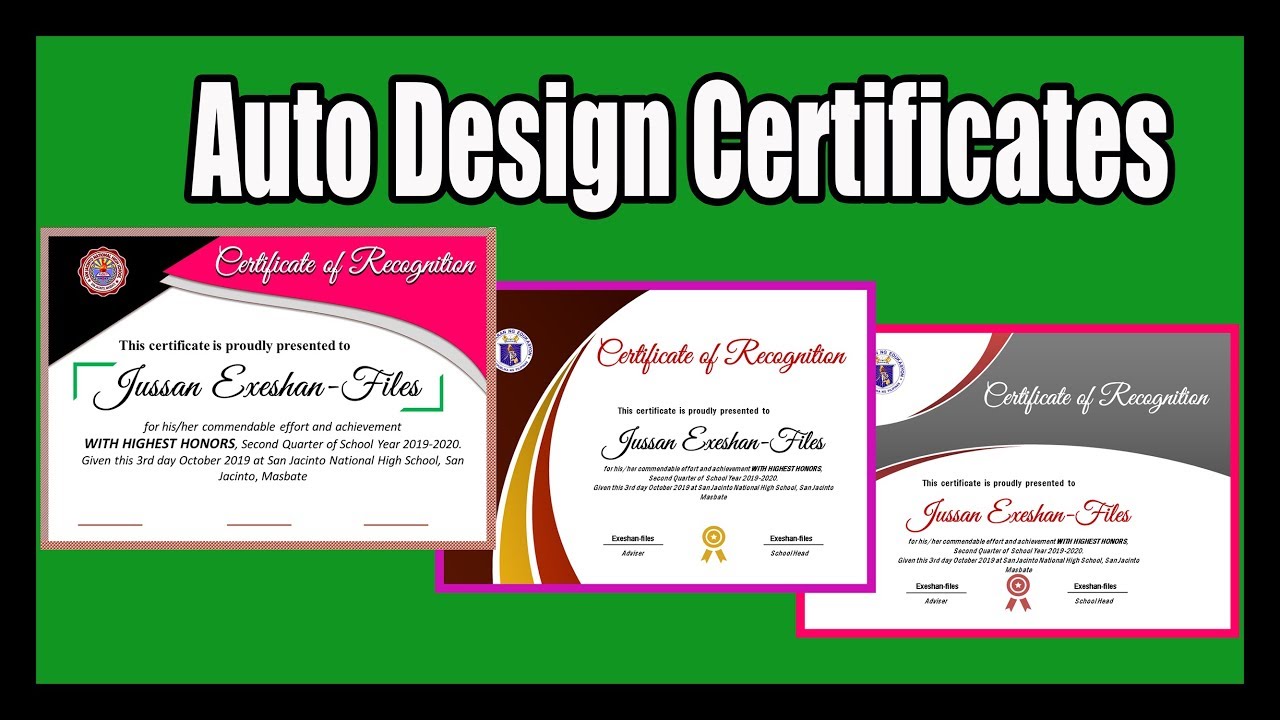 Auto Design | Grade Sheet to Certificate Templates