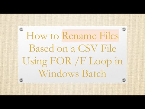 How to Rename Files Based on a CSV File Using FOR /F Loop in Windows Batch