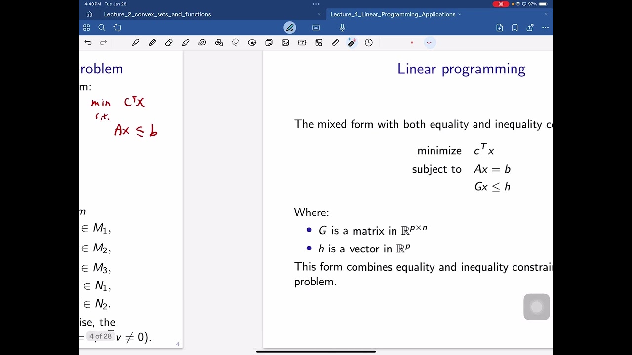 Lecture 4 Linear Programming Applications