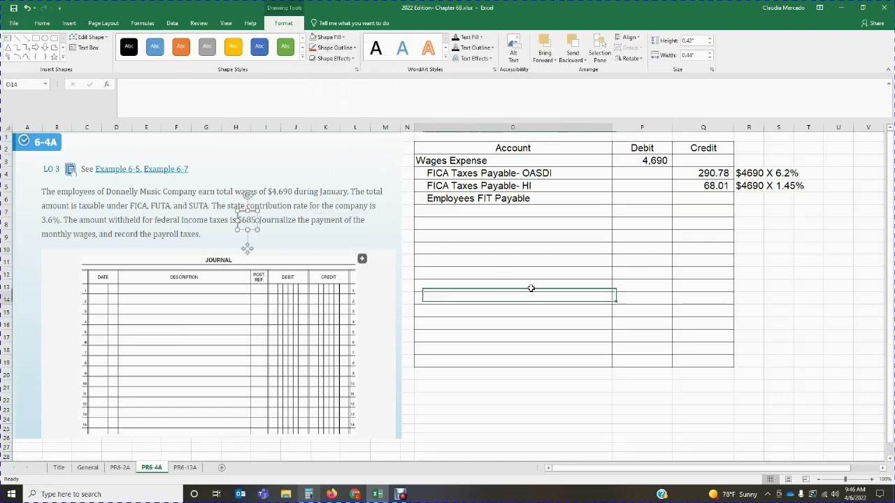 Payroll 2022 Chapter 6: PR6-4