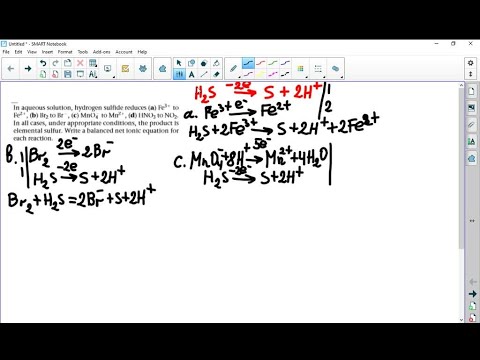 In aqueous solution, hydrogen sulfide reduces (a) Fe^3+ to Fe^2+,(𝐛)…