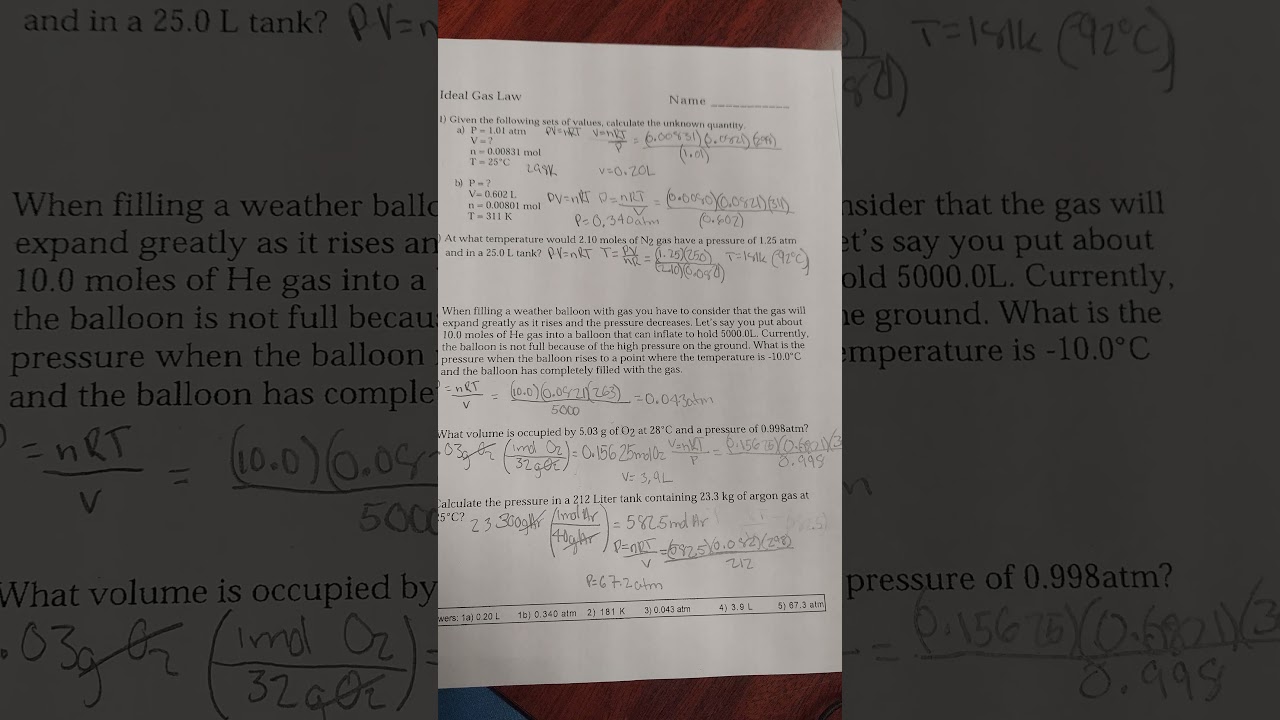 Chemistry: Final exam study guide