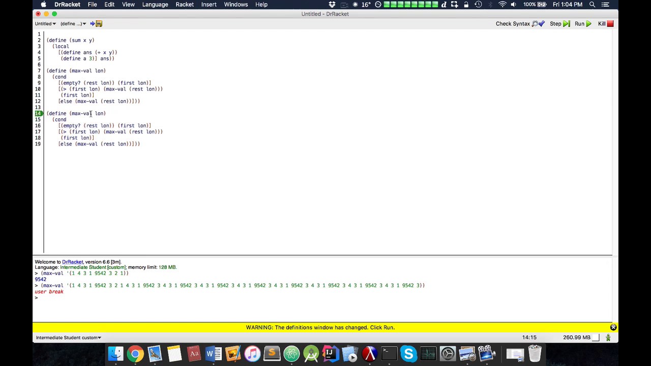 Functional Programming (Racket): Local Scope + Optimizations (Functions + Definitions)